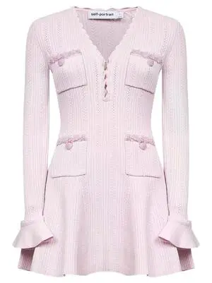 SELF-PORTRAIT Mini Dress With Pockets - Pink