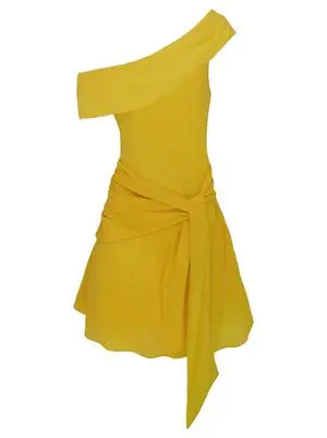 AZLEE Kavari One-shoulder Mini Dress - Yellow