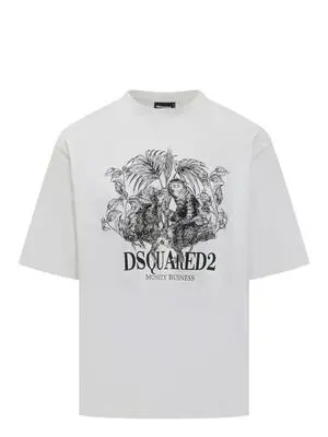 Dsquared2 Loose Fit Monkey T-shirt - White