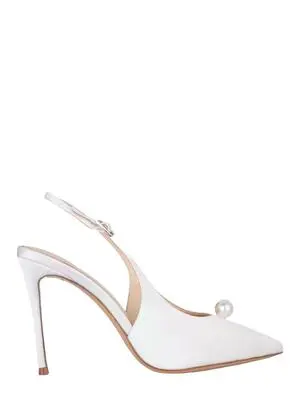 BLACK SUEDE STUDIO Reina Point-toe Slingback Pumps - White