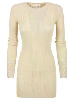 Valentino Garavani Long-sleeve Mini Dress - Neutrals