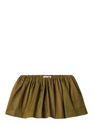 Miu Miu Logo-detail Flared Mini Skirt - Green