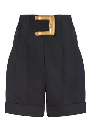 Balmain Belted-waist Shorts - Black