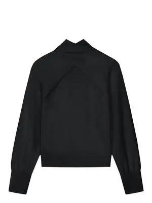 AERON Open Shoulder Roll-neck Knitwear - Black