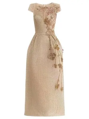 GEMY MAALOUF Openwork Midi Dress - Neutrals