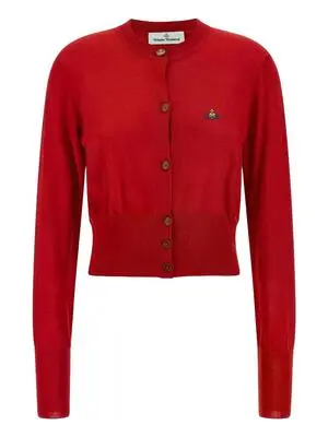 VIVIENNE WESTWOOD Orb-logo Cropped Cardigan - Red