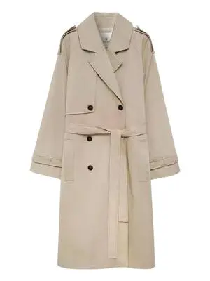 ANINE BING Maxi Double-breasted Trench - Neutrals