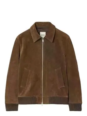 Sandro Zip-front Suede Jacket - Brown