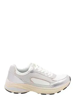 TWINSET Metallic Panelled Sneakers - Silver
