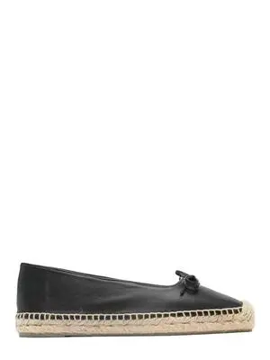 CastaÑer Bow Detail Espadrille Ballet Flats - Black
