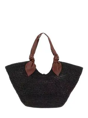 Hereu Straw Tote - Black