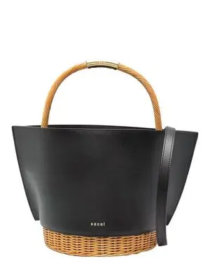 Sacai Woven Handle Bucket Bag - Black