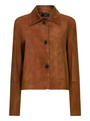 ARMA Collared Leather Jacket - Brown