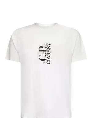 C.P. COMPANY Ribbed Logo-print T-shirt - White