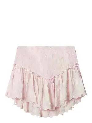 Isabel Marant Zoelia Embroidered Ruffled Skirt - Pink