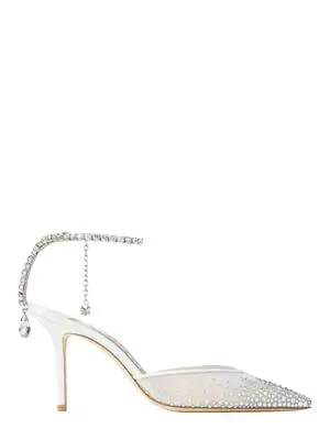 JIMMY CHOO 85mm Saeda Pumps - White