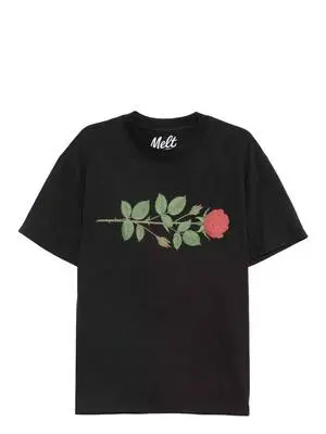 MELT Rose Print T-shirt - Black