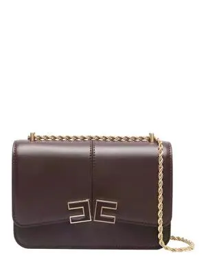 Elisabetta Franchi Logo Chain Mini Bag - Brown