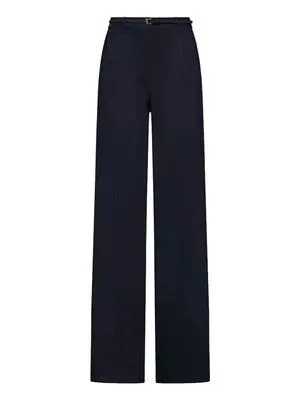 Max Mara Belted Palazzo Pants - Blue