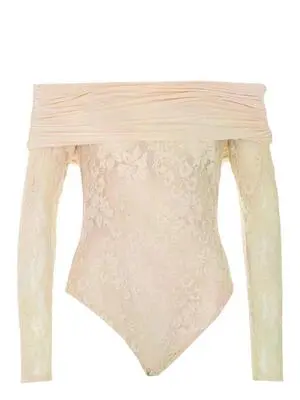 Zimmermann Drape Lace Bodysuit - Neutrals