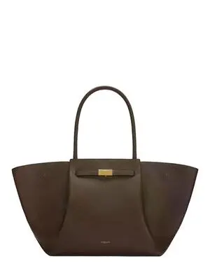 DEMELLIER The New York Large Leather Tote Bag - Brown