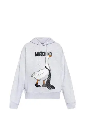 Moschino Graphic Print Hoodie - Grey