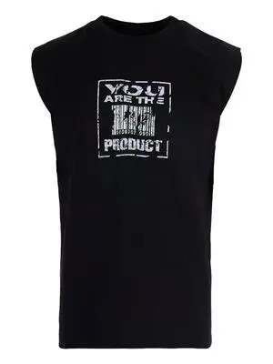 44 LABEL GROUP Printed Sleeveless Tank Top - Black