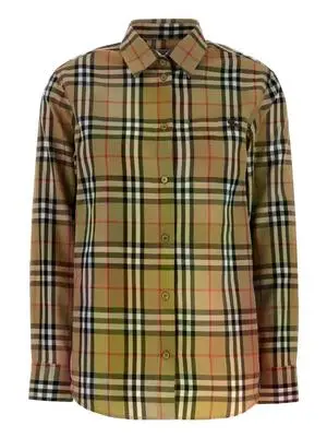 Burberry Embroidered Check-pattern Shirt - Neutrals