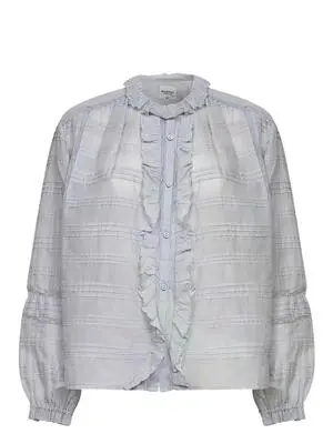 MARANT ETOILE Button Ruffled Shirt - Blue