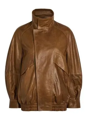 Nour Hammour Ariste Leather Bomber Jacket - No Colour