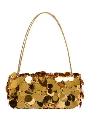 Rabanne Embellished Metallic Leather Shoulder Bag - Gold