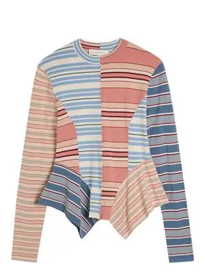 Zimmermann Rebellion Spliced Striped Knit Top - Multicoloured 1