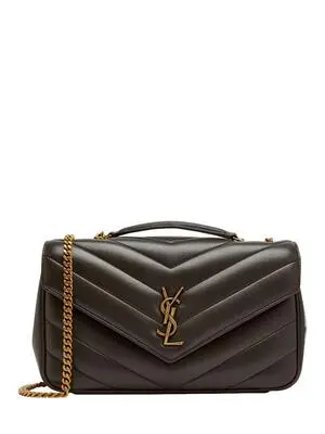 Saint Laurent Loulou Medium Quilted Leather Shoulder Bag - Dark Grey