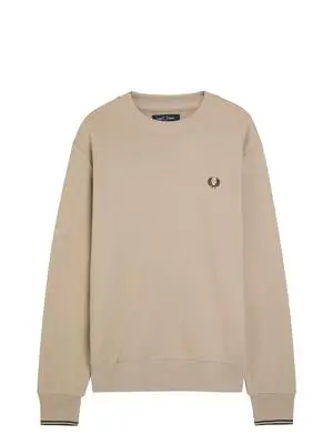 Fred Perry Logo-embroidered Cotton Sweatshirt - Ecru