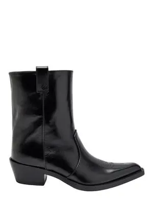 Khaite Clive 35 Leather Ankle Boots - Black