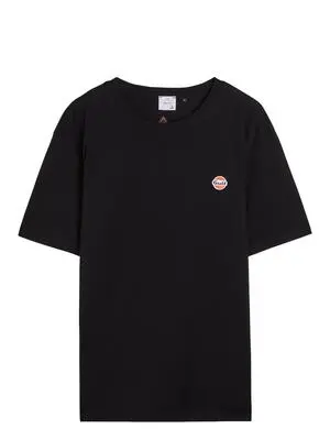 AN-Y1 Logo-embroidered Cotton T-shirt Black