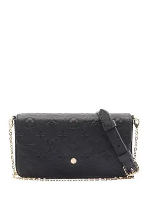 LOUIS VUITTON Monogram Empreinte Pochette Felicie Crossbody Bag - Black