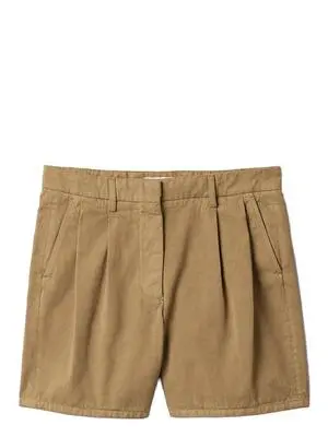 Miu Miu Gabardine Bermuda Shorts - Khaki