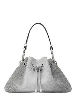 JIMMY CHOO Cinch Drawstring Shoulder Bag - Grey