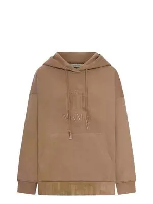 Max Mara Logo-embroidered Hooded Hoodie - Neutrals