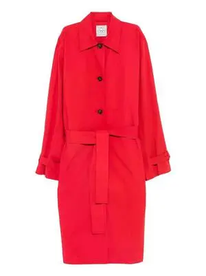 TOTEME Belted Button-fastening Coat - Red