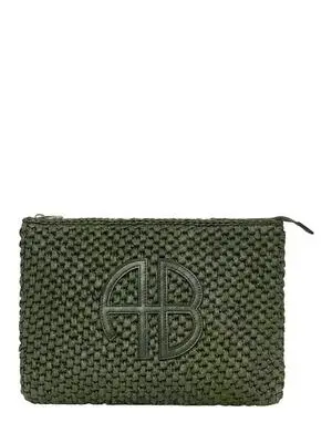ANINE BING Woven Logo Pouch - Green