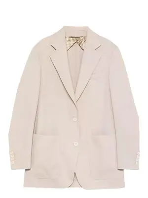 Max Mara Buttoned Blazer With Patch Pockets - Neutrals