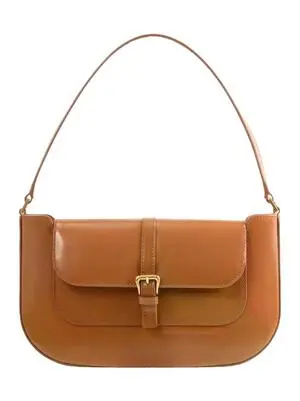By Far Miranda Flap Semi Patent-leather Shoulder Bag - Brown