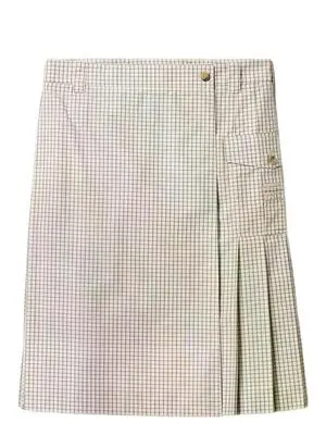 Miu Miu Check-pattern Midi Skirt - Neutrals