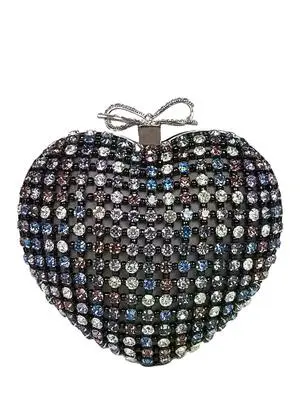 SELF-PORTRAIT Crystal-embellished Heart-shaped Mini Bag - Black