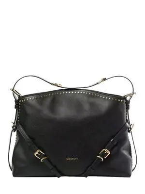 Givenchy Voyou Studded Buckle Shoulder Bag - Black