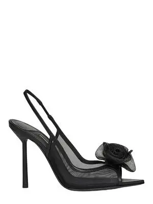 LE SILLA Rose-detail Heeled Sandals - Black