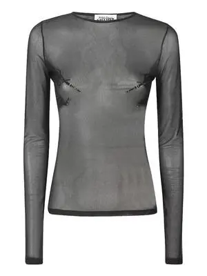 JEAN PAUL GAULTIER Sequin-embroidered Mesh Top - Black
