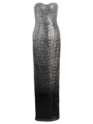 BRONX AND BRONCO Dahlia Strapless Maxi Dress - Silver